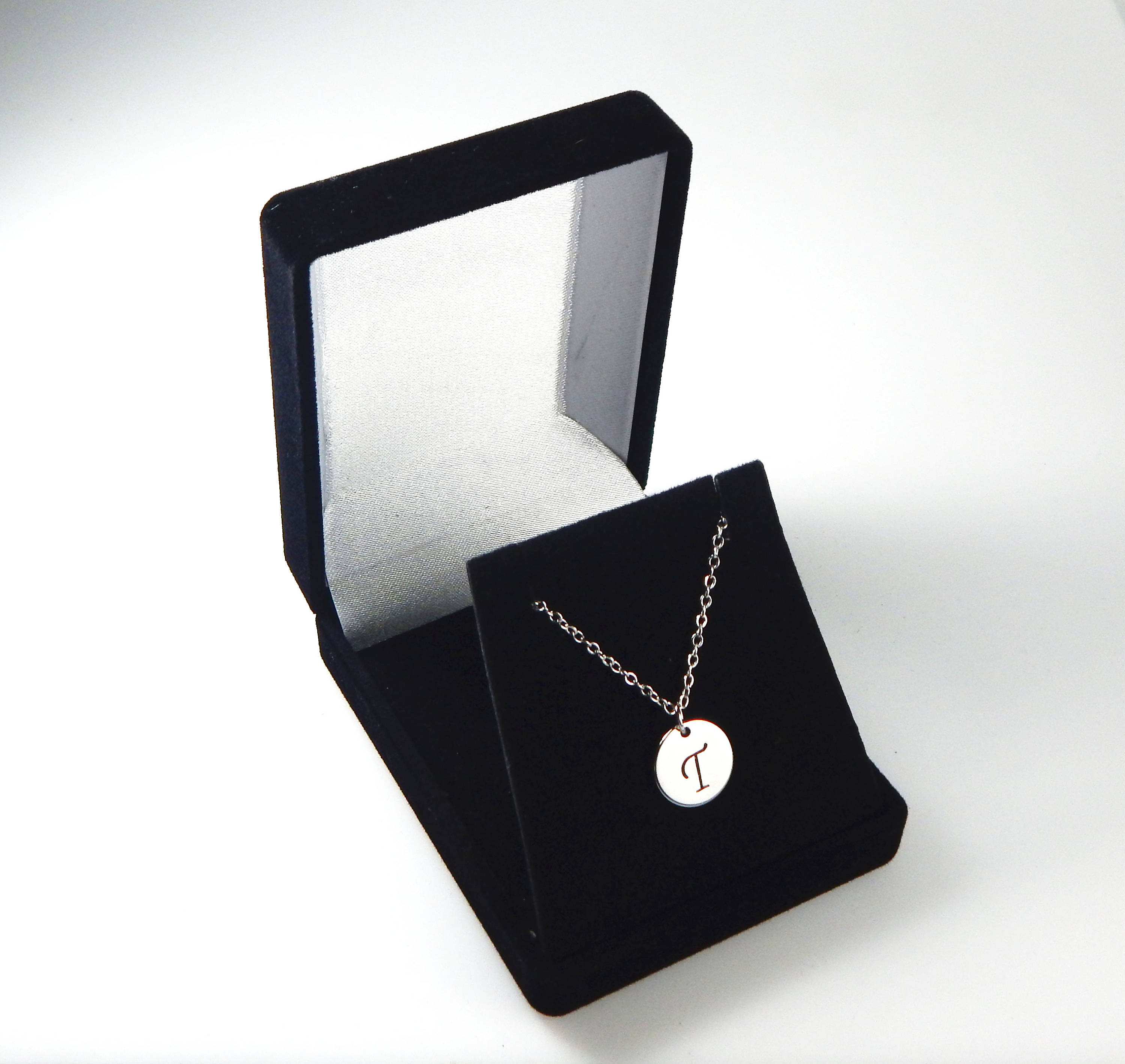 Initial Circle Charm Necklace - Silver - Gold - Rose Gold - Keepsake ...