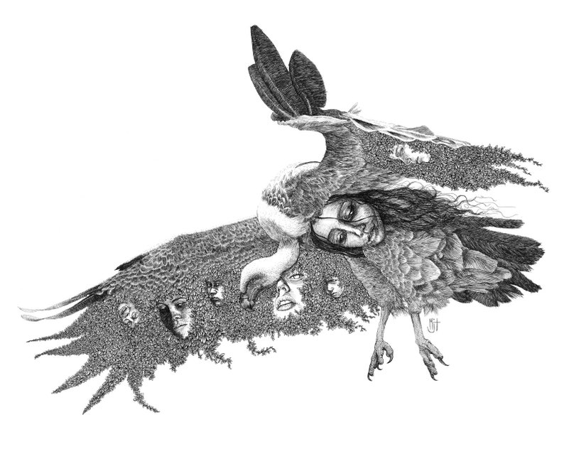 Carrion on Pen and Ink Drawing Giclee Art Print Surreal - Etsy