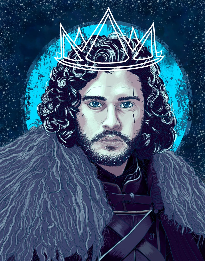 GAME of THRONES Jon Snow king in the North Art - Etsy
