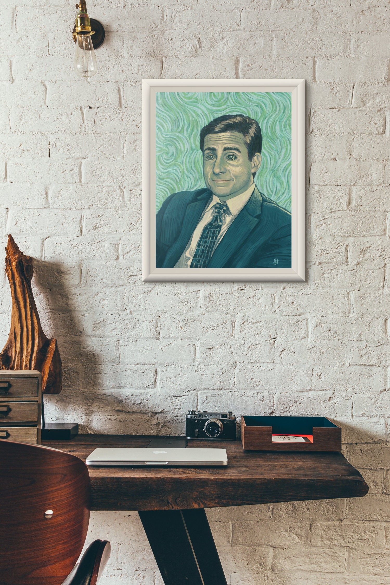 THE OFFICE Van Gogh michael Scott Portrait Giclee - Etsy