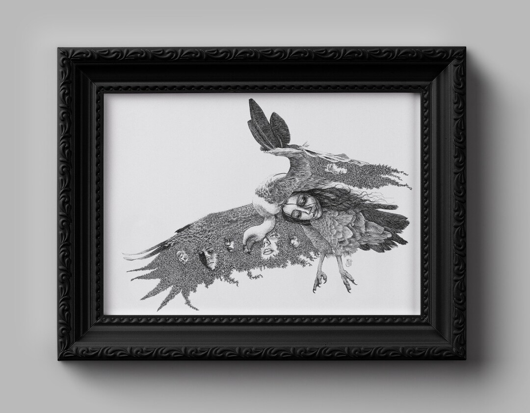 Carrion on Pen and Ink Drawing Giclee Art Print Surreal - Etsy