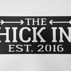 The Chick Inn - Established Year (personalized) - 24" Wide X 8" Tall ...