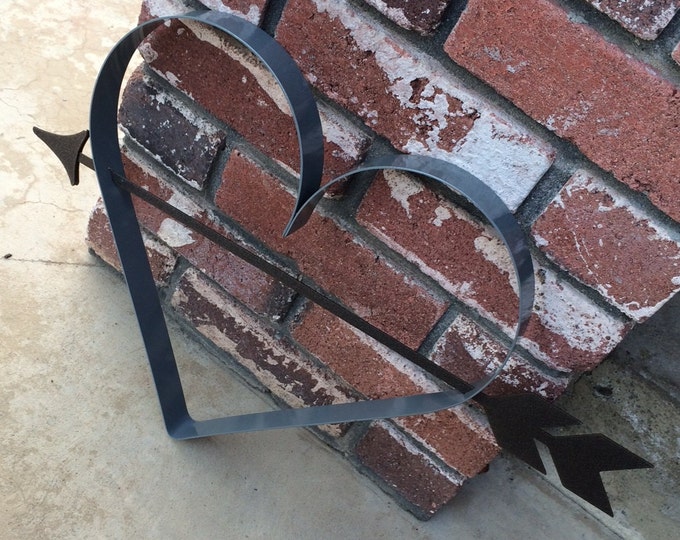 Dimensional Heart With Arrow - Plasma Cut Metal Wall Hanging - Approx ...