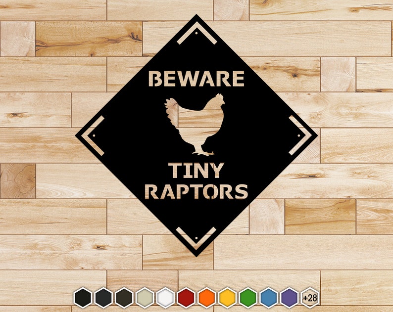 Beware Tiny Raptors 18 Wide X 18 Tall - Etsy