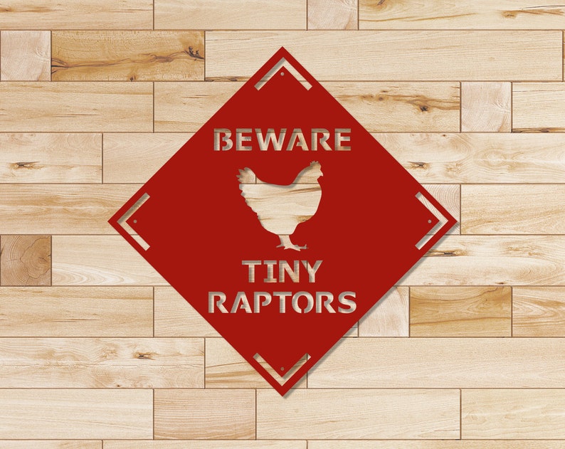 Beware Tiny Raptors 18 Wide X 18 Tall - Etsy