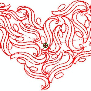 Swirl Heart (redwork) Machine Embroidery Design, Set of 3 Sizes - Etsy