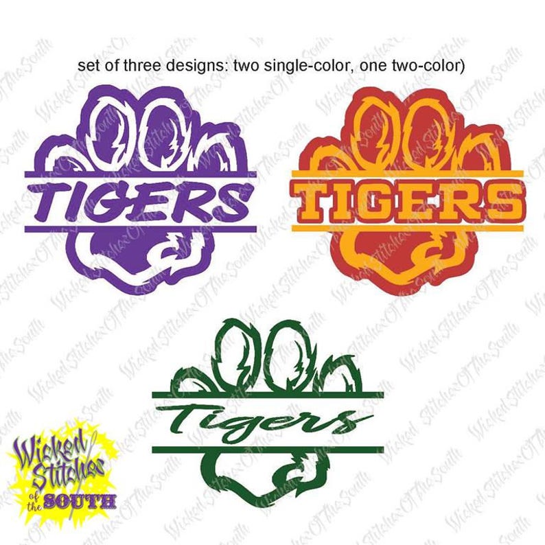 Tiger Paw Designs Set of 3 for Surface or Heat Transfer Vinyl | Etsy