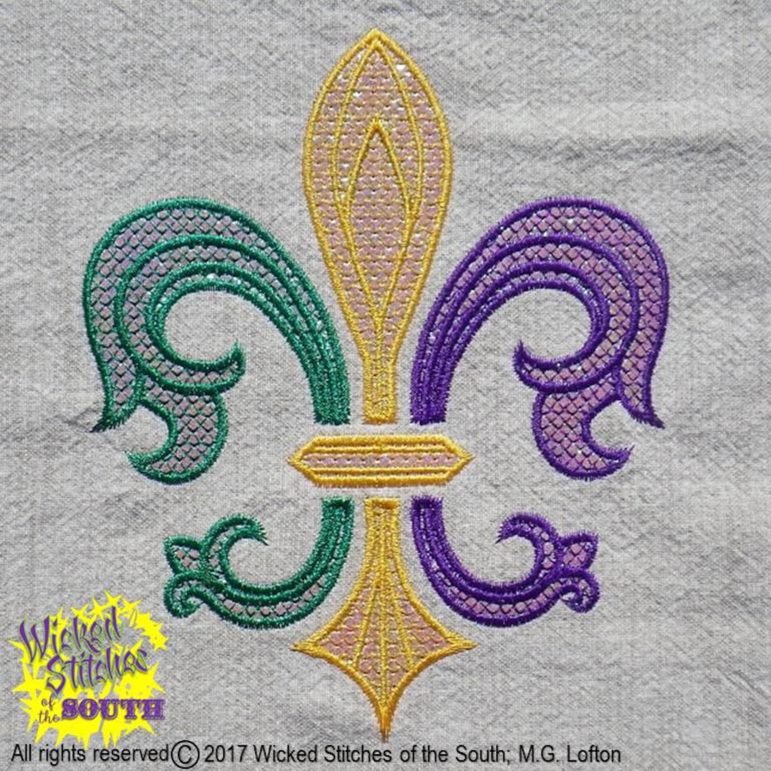 Mylar Applique' Fleur De Lis Embroidery Design, Set of 2 Sizes - Etsy