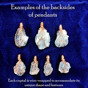 Raw Sky-blue Celestite Pendant, Copper Wire Wrapped • Spiritual Healing ...