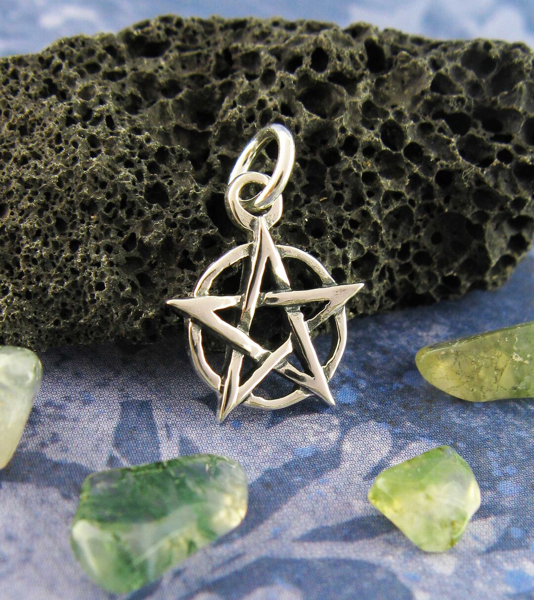 Little Pentacle Pentagram Charm Pendant Wiccan Pagan White Witch Star ...