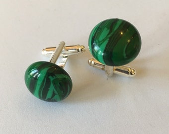 Malachite Cufflinks - Etsy