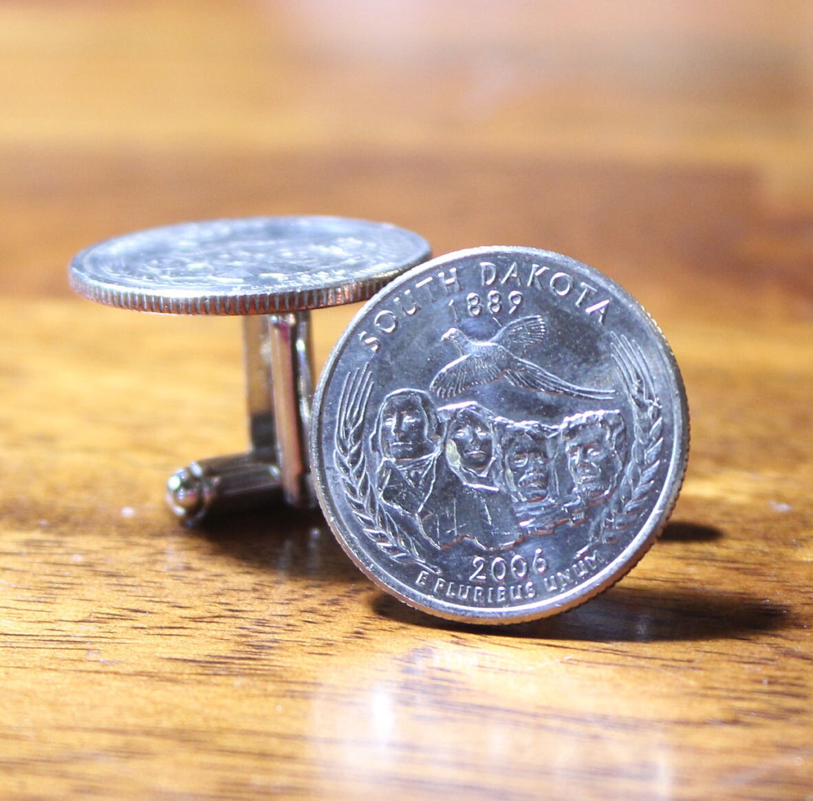 South Dakota Cuff Links Mount Rushmore Cufflinks Coin Cuffs | Etsy
