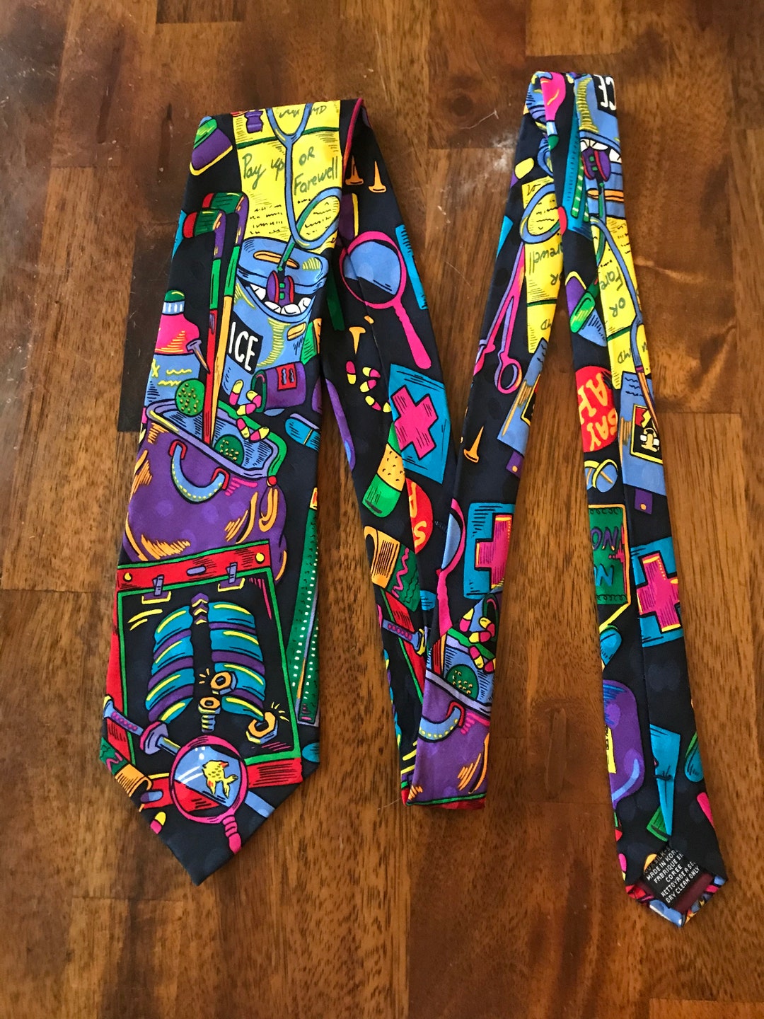 Doctor Tie, Nurse Necktie, Wide Silk, X-ray - Etsy