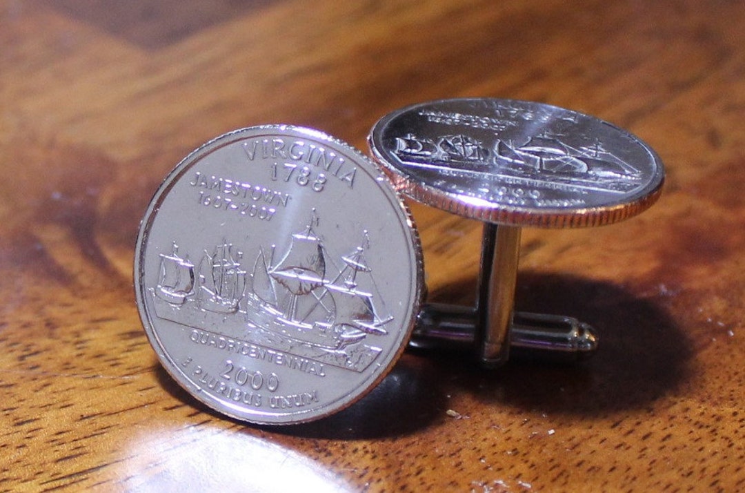 Virginia Quarter Cufflinks, Virginia Cufflinks, Virginia State Quarter ...