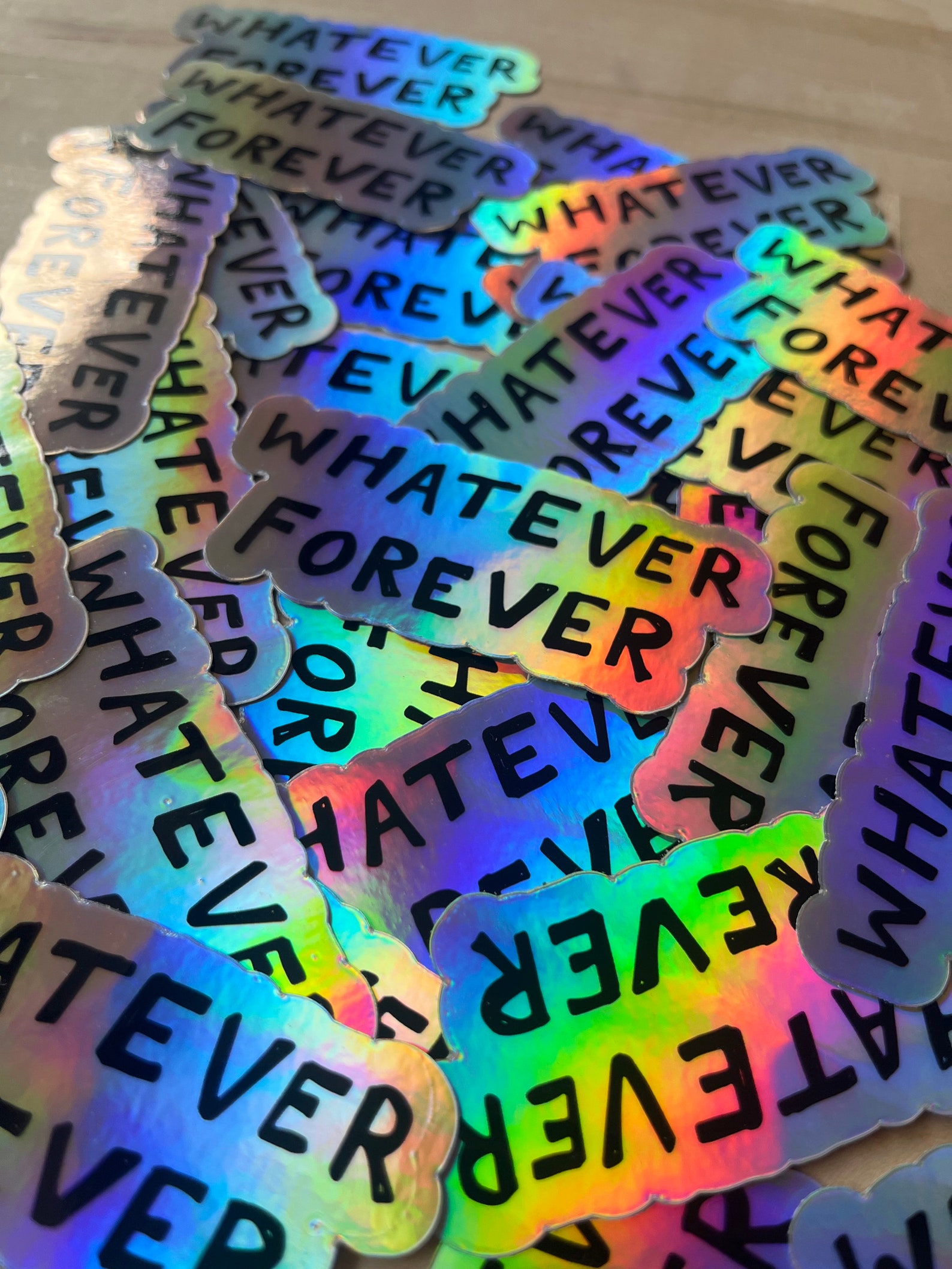 Whatever Forever Holographic Sticker | Shiny Pop Punk Rainbow Laptop ...