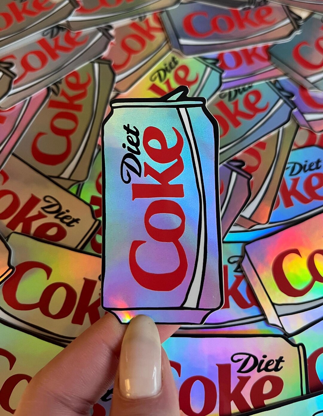 Diet Coke Holographic Sticker | Shiny Soda Rainbow Laptop and Water ...