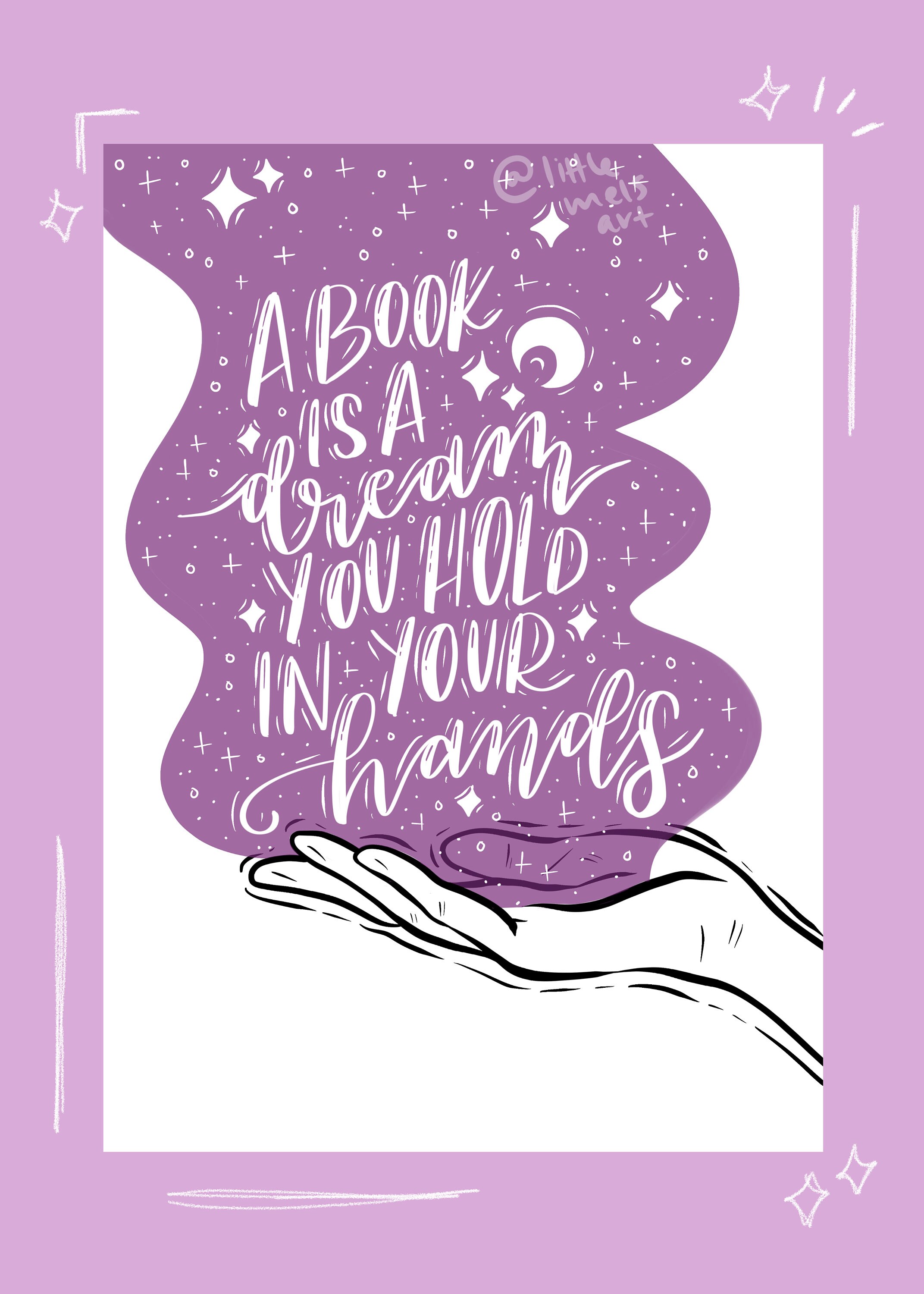 Quote A Book Is A Dream You Hold In Your Hands | Etsy