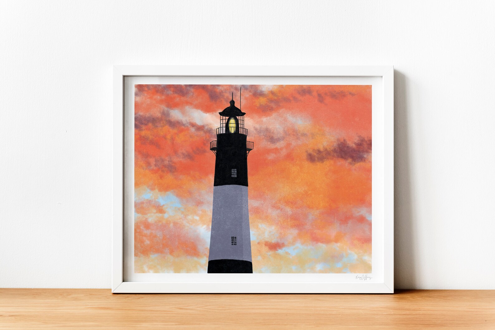 Lighthouse at Sunset Print - Etsy