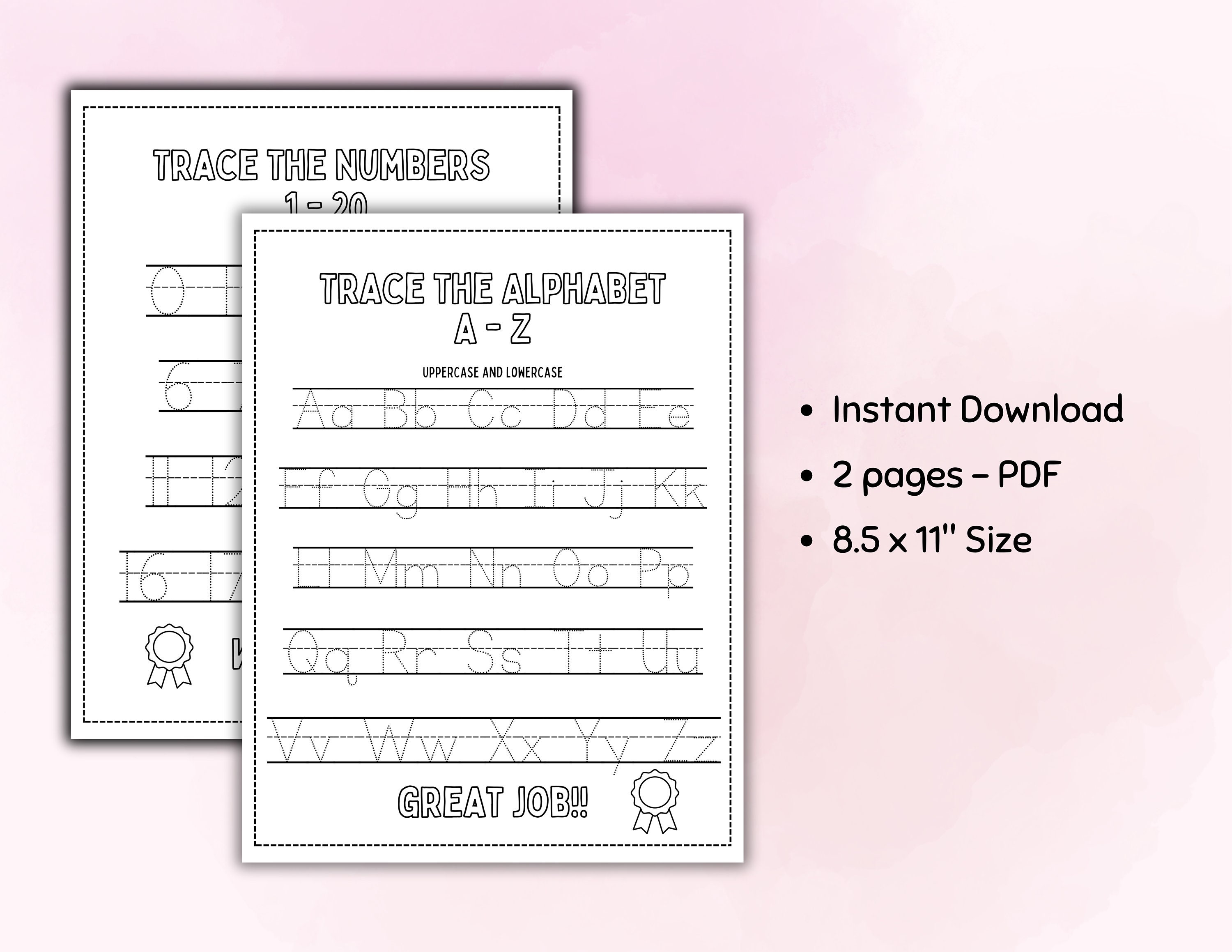 Alphabet & Numbers Tracing Worksheets | Printable Tracing Pages ...