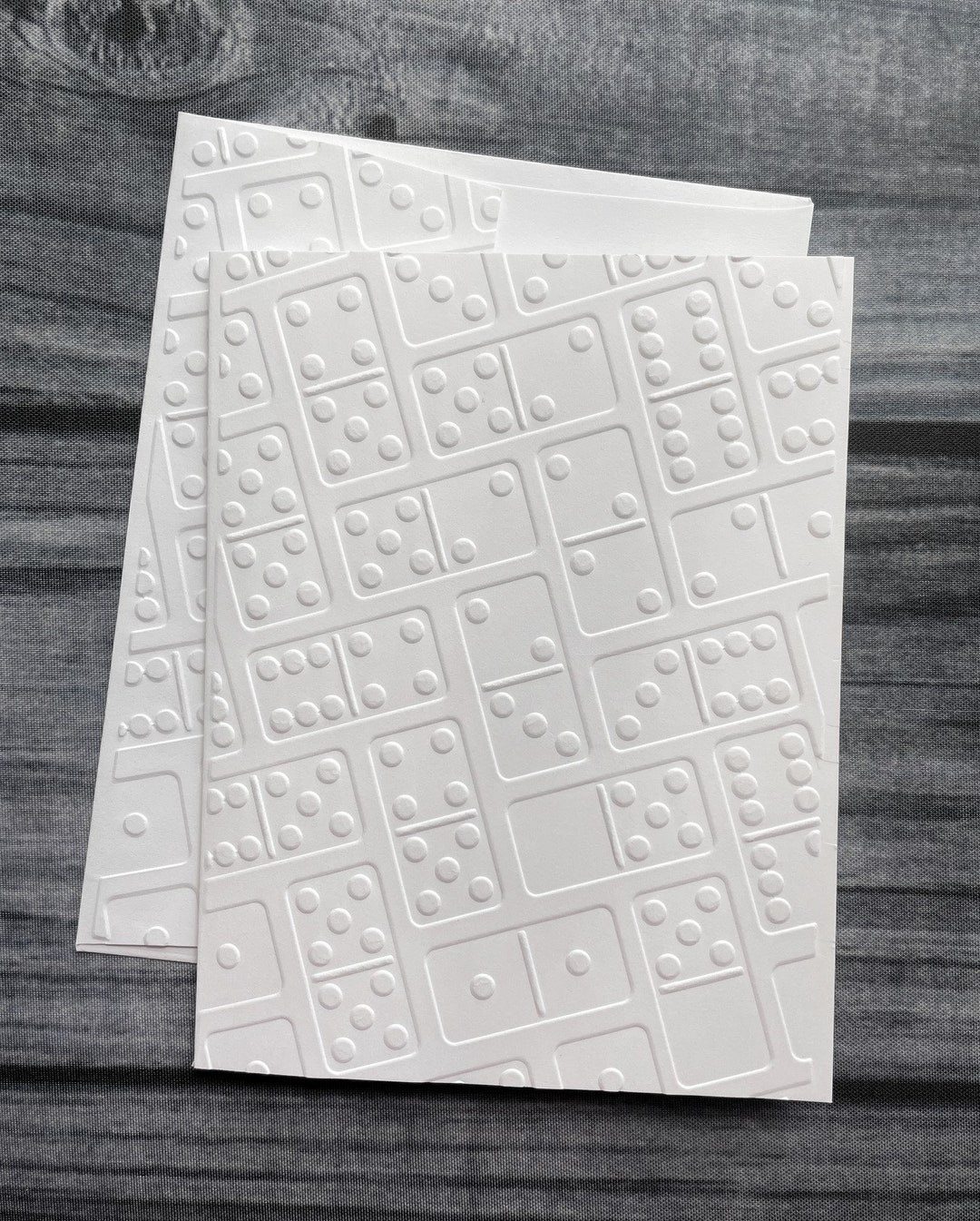 Domino Cards, Embossed Domino Note Cards, Blank White Domino Cards ...