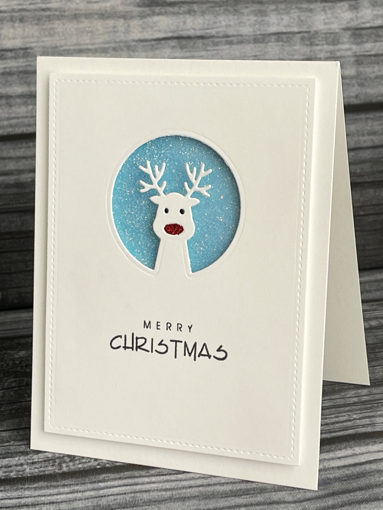 Reindeer Card, Christmas Card, Holiday Card, Note Card, Merry Christmas ...