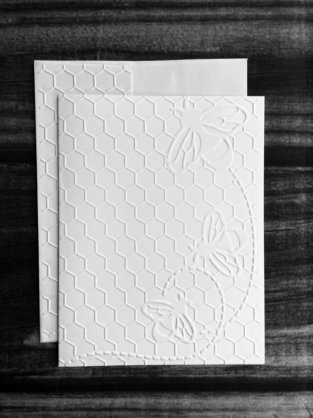 Bee and Honeycomb Cards, White Embossed Note Cards, Bee Cards ...