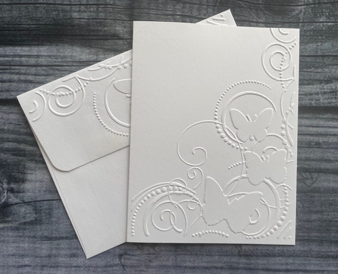 Butterfly Cards, 5 Set, Corner Butterfly Swirl, Blank Note Cards ...