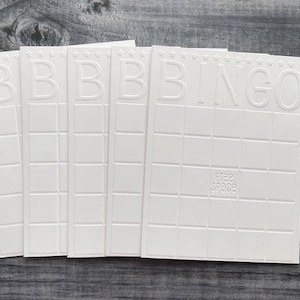 Bingo Card Sets, Embossed Bingo Note Cards, Blank White Bingo Cards ...