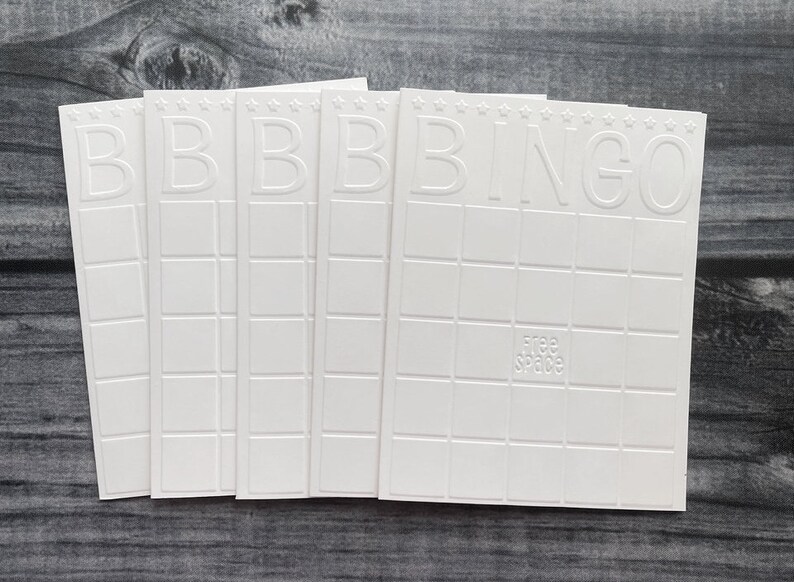 Bingo Card Sets, Embossed Bingo Note Cards, Blank White Bingo Cards ...