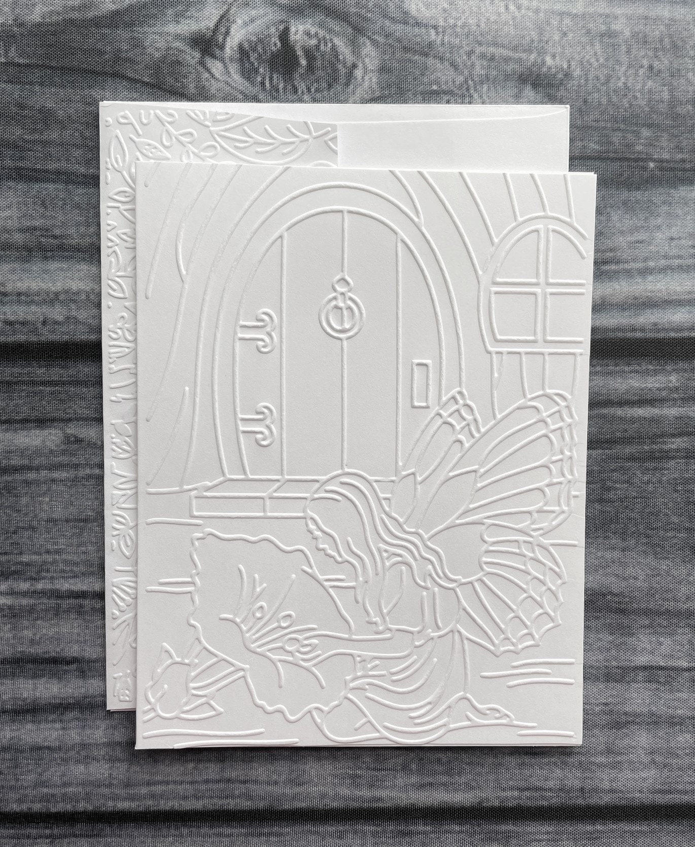 Fairy Themed Cards, Set of 6, White Embossed Cards, Blank Fairy Note ...