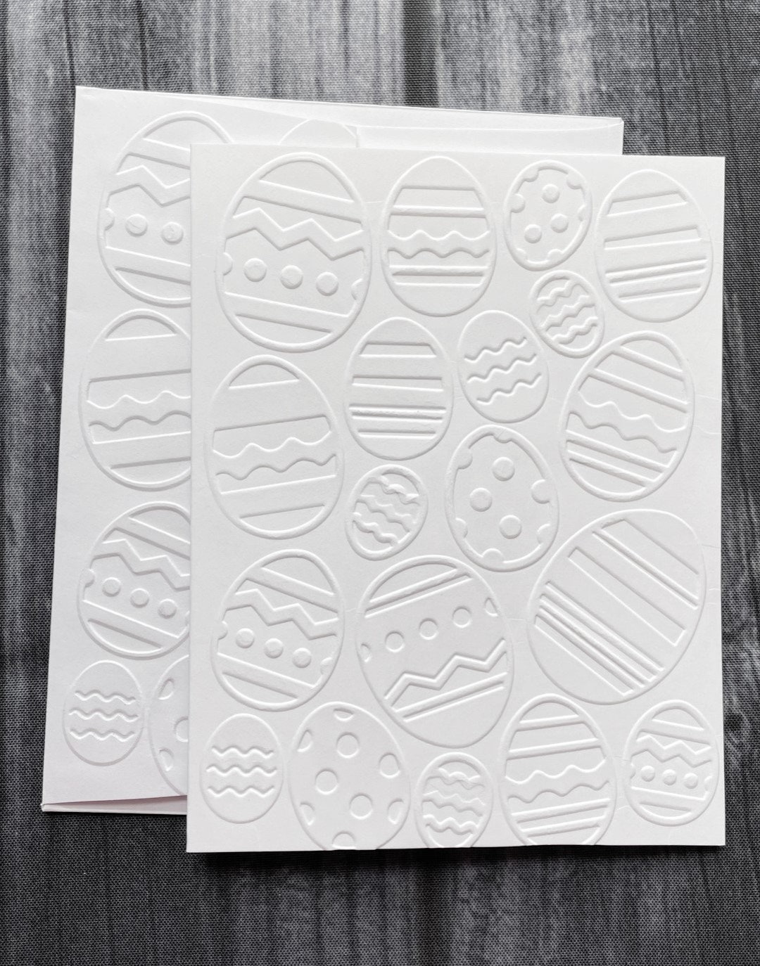 Easter Egg Cards, Embossed Easter Note Cards, Blank White Greeting ...