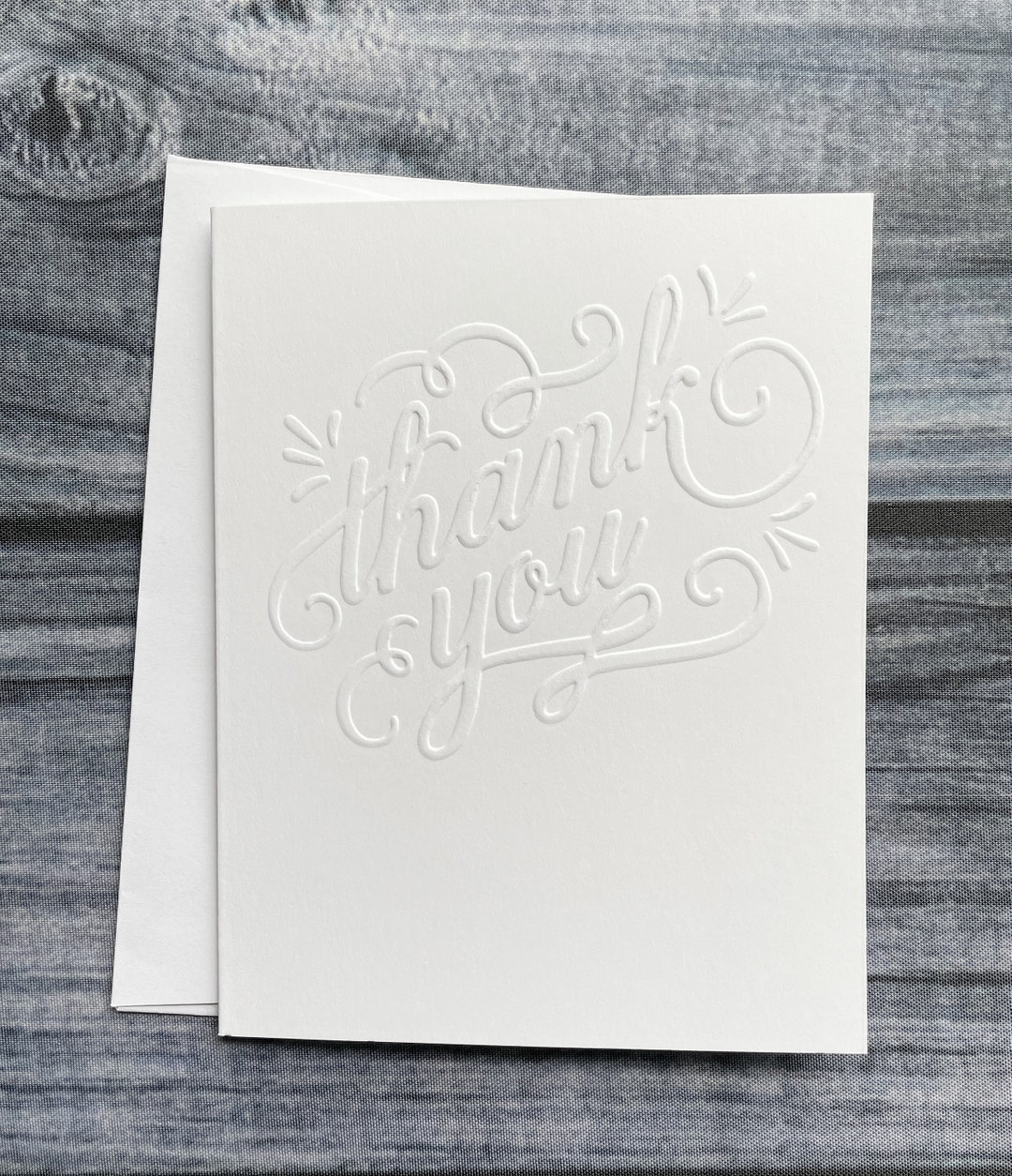 Thank You Cards, White Embossed Thank You Cards, Blank Note Card ...