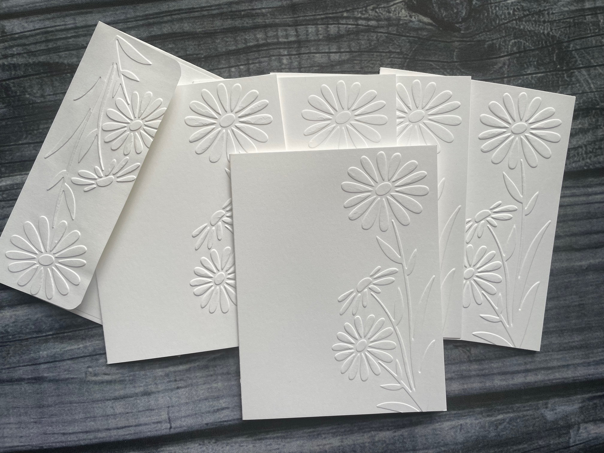 Daisy Cards, Large Daisy Cards, Blank Note Cards, Stationery Set, White ...
