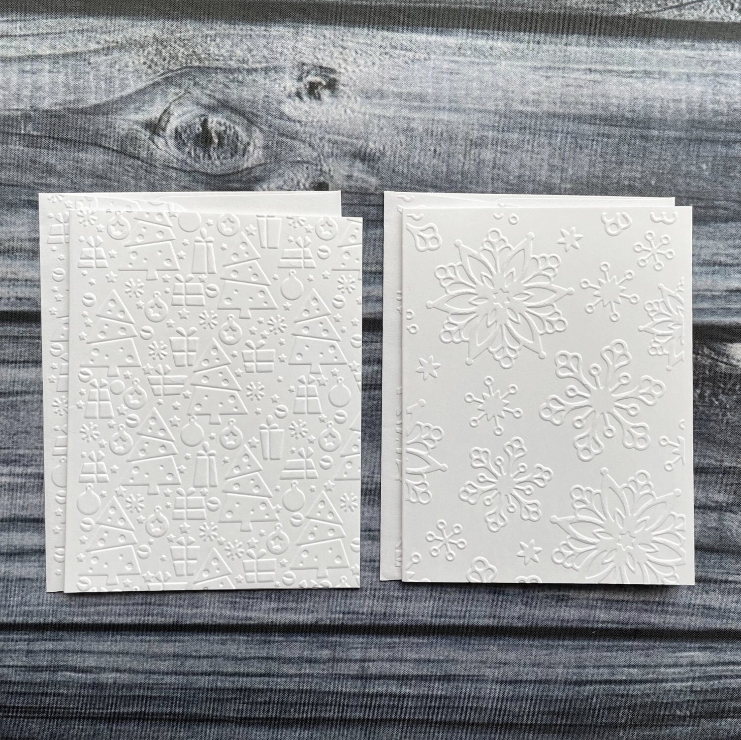 14 Assorted Christmas Card Set, White Embossed Holiday Cards, 14 ...