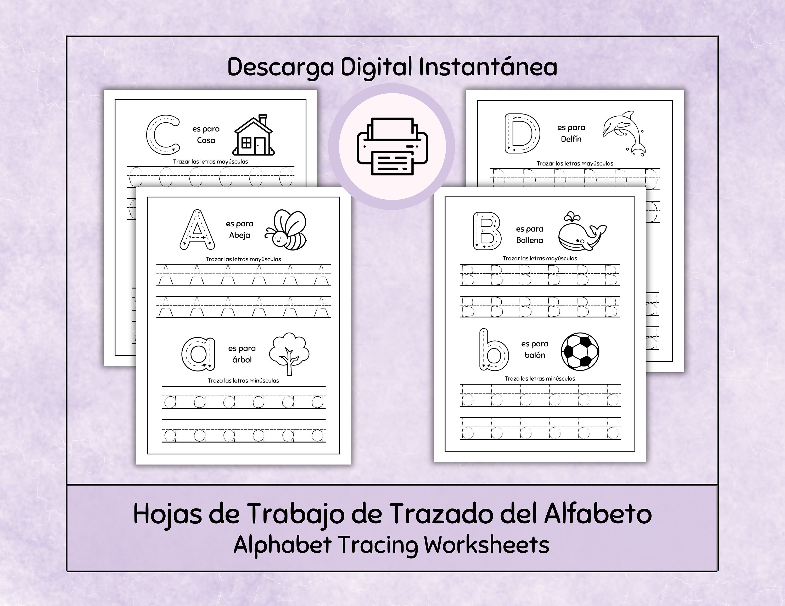 Spanish Alphabet Tracing Worksheets | Alfabeto Worksheets | Printable ...