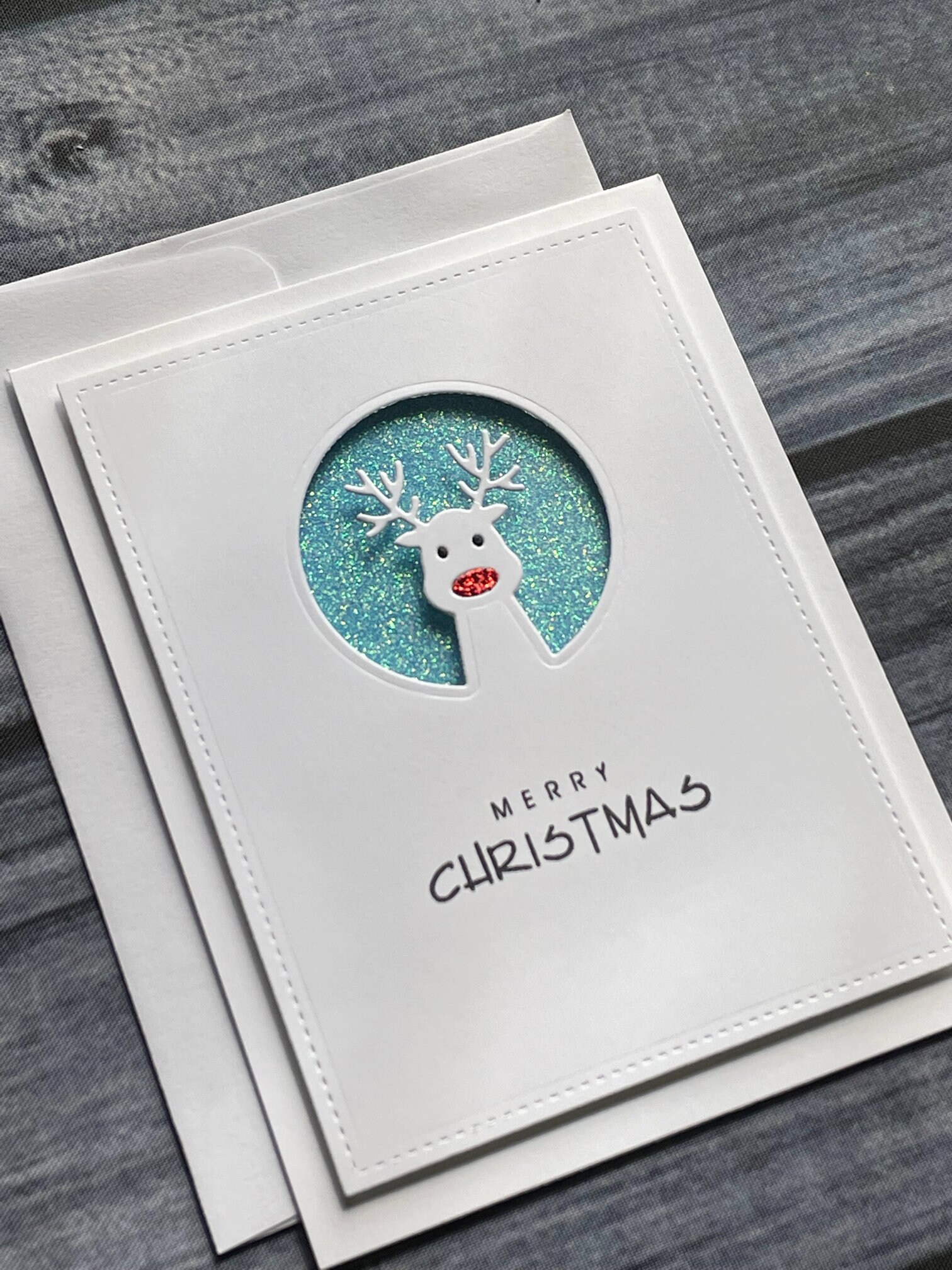 Reindeer Card, Christmas Card, Holiday Card, Note Card, Merry Christmas ...
