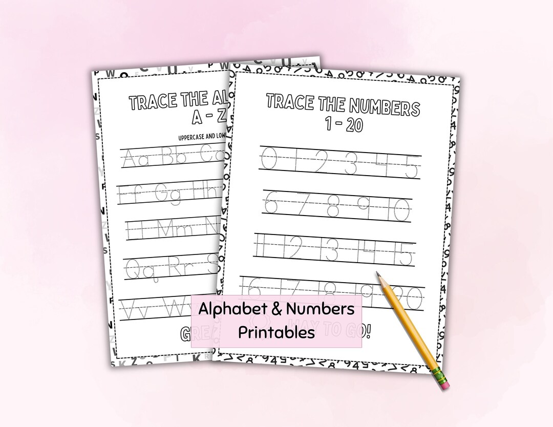 Alphabet & Numbers Tracing Worksheets | Printable Tracing Pages ...