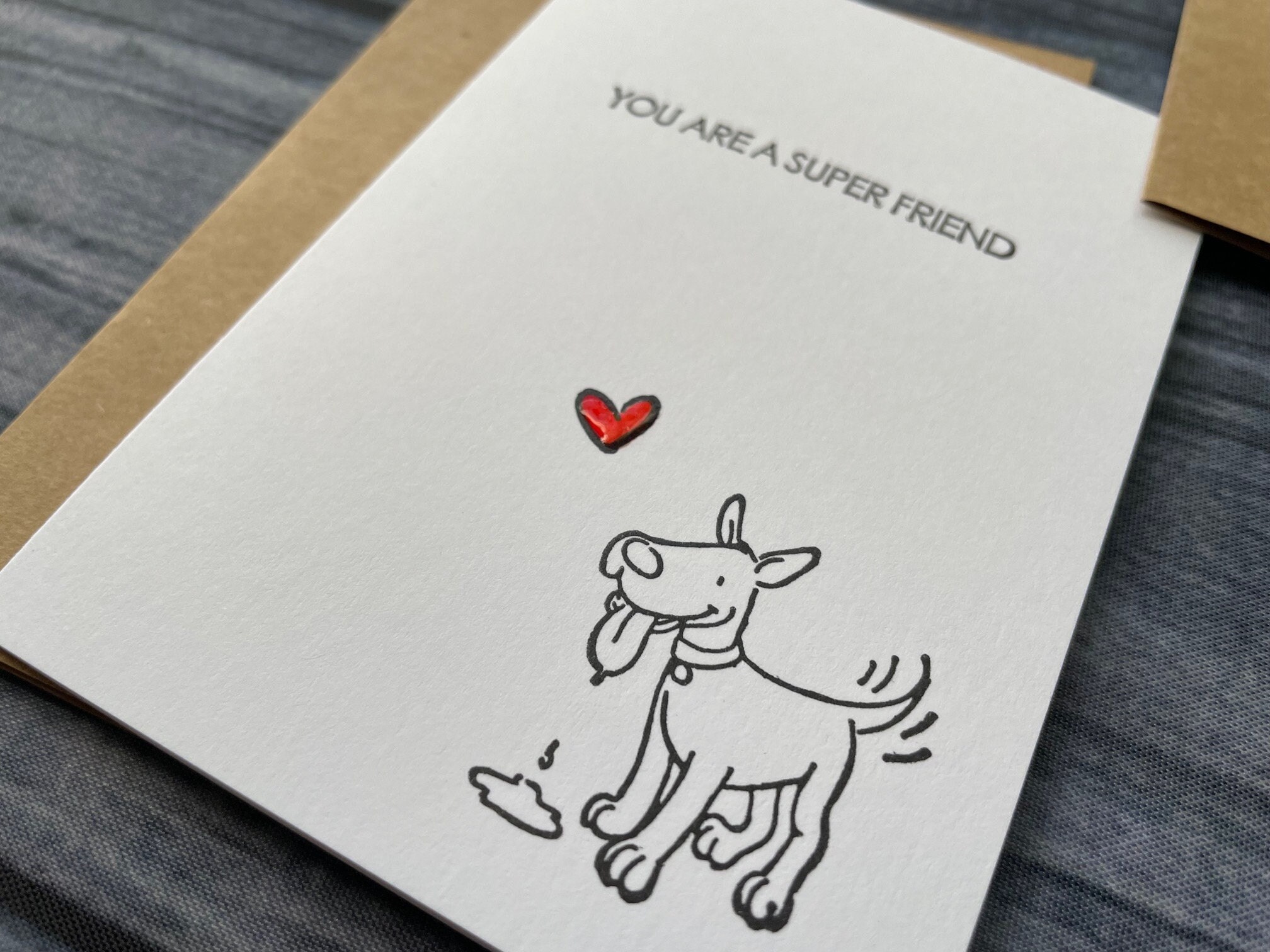 Dog Note Cards, Set of 4, Dog Heart Note Cards (3 1/2" X 4 7/8"), Cute ...
