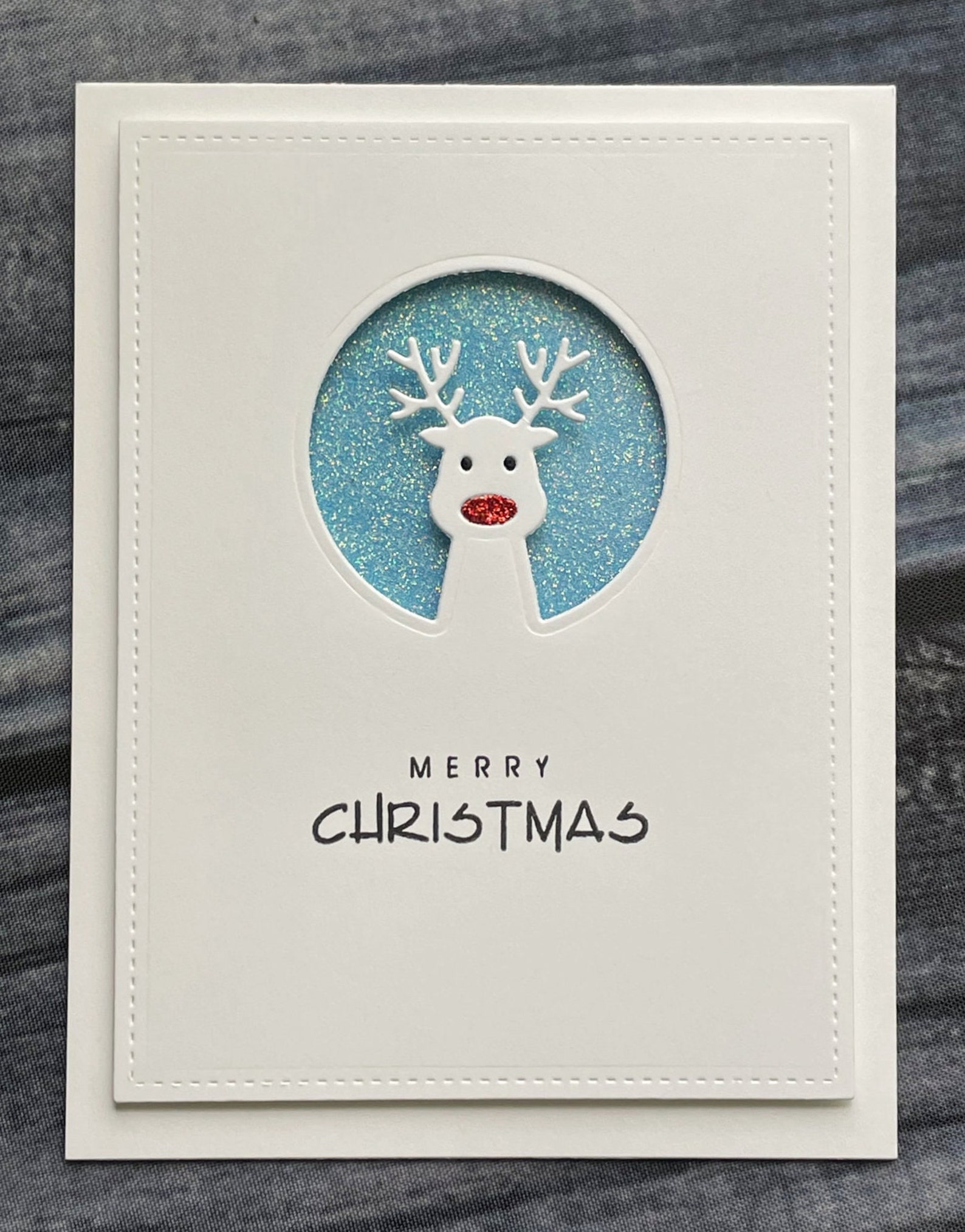 Reindeer Card, Christmas Card, Holiday Card, Note Card, Merry Christmas ...
