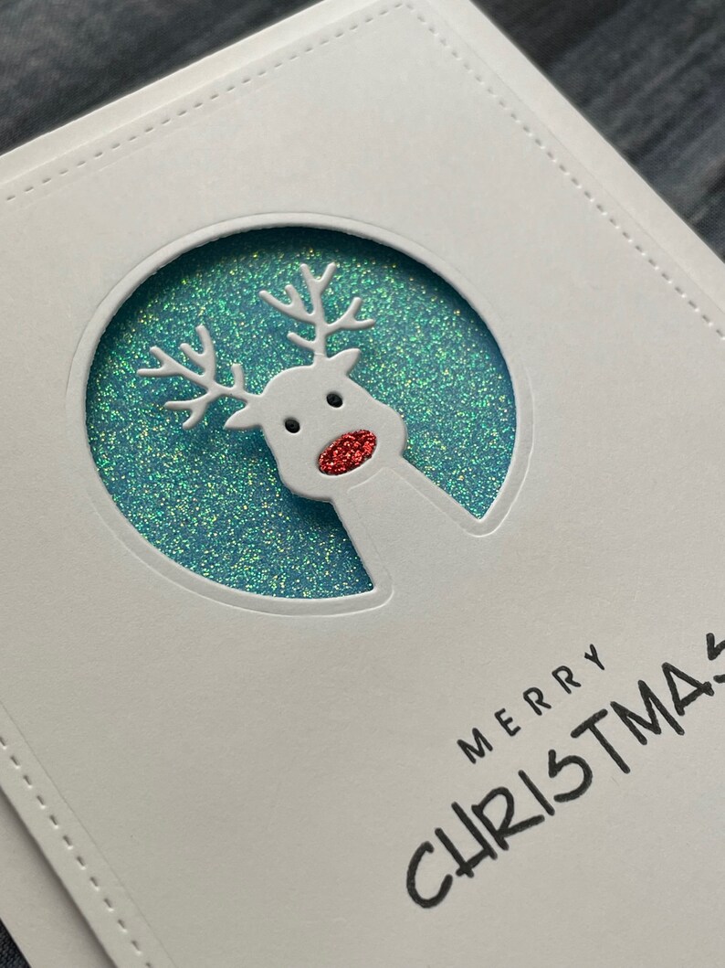 Reindeer Card, Christmas Card, Holiday Card, Note Card, Merry Christmas ...