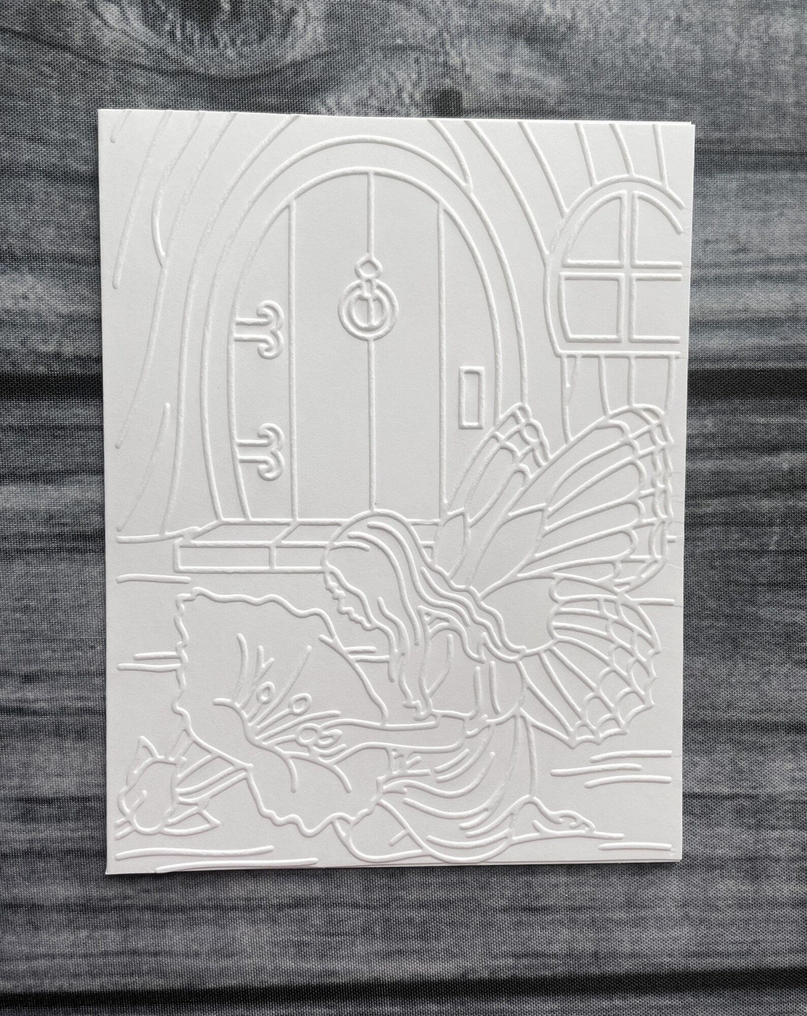 Fairy Themed Cards, Set of 6, White Embossed Cards, Blank Fairy Note ...