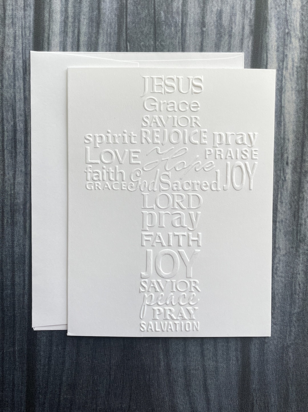 Christian Cross Cards, Embossed Blank Note Cards, Religious Stationery ...