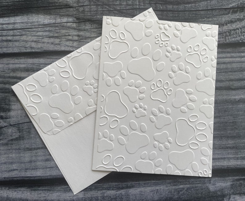Paw Print Cards, Dog Note Cards, Embossed Note Cards, Veterinary Thank ...