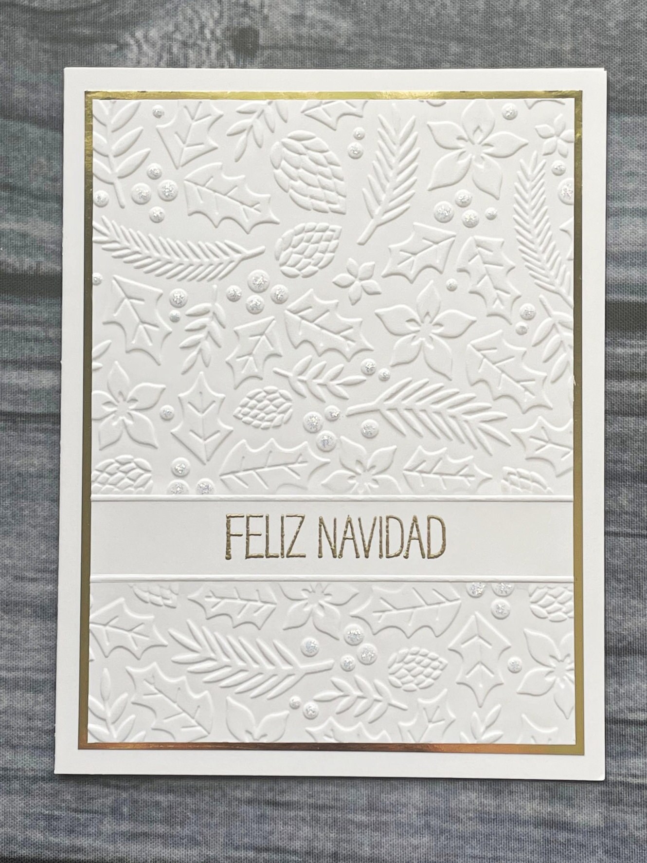 Feliz Navidad, Spanish Card, Felices Fiestas, Merry Christmas, White ...
