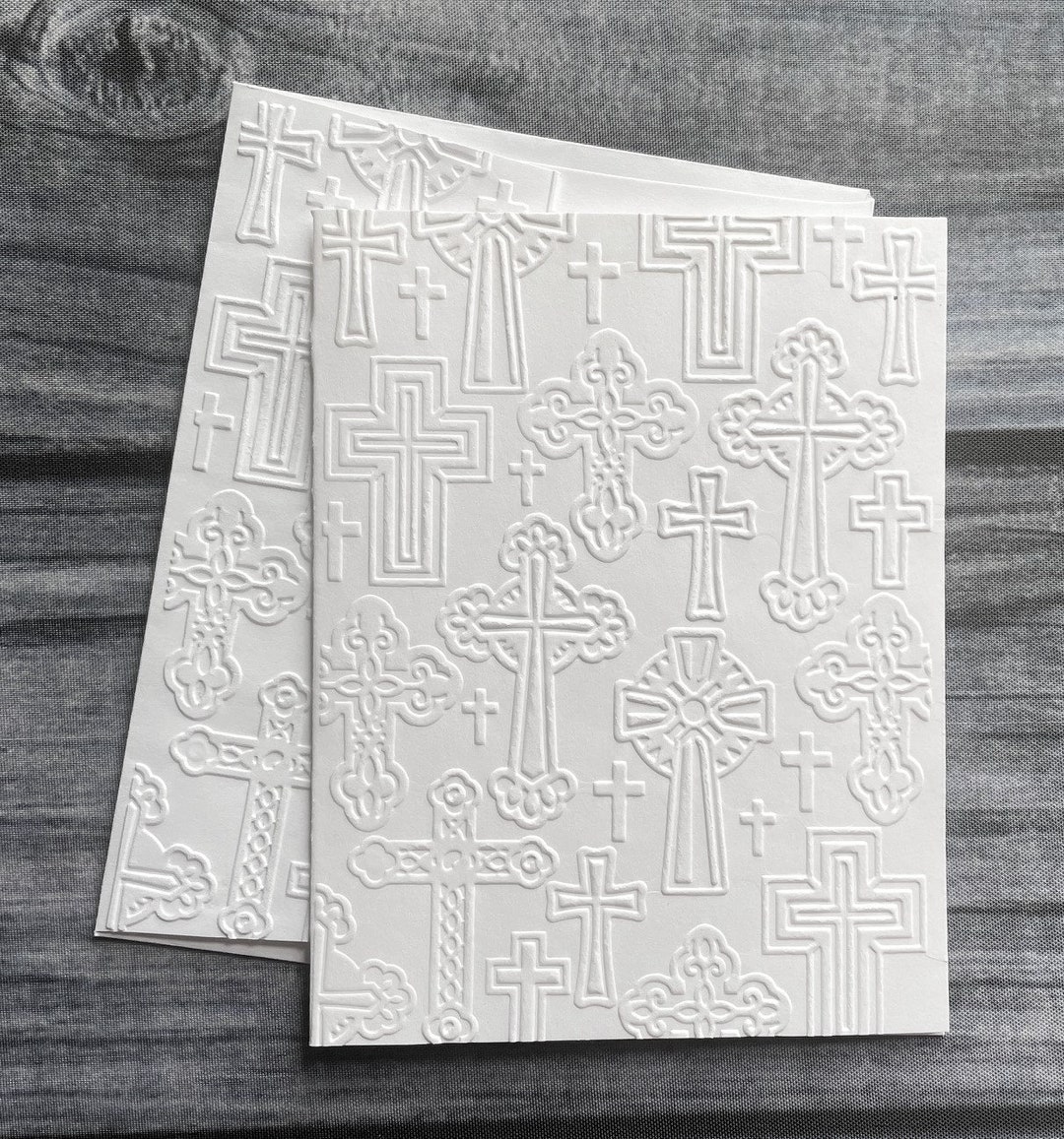 Crosses Cards, Embossed Blank Note Cards, Stationery Set, Cross Cards ...