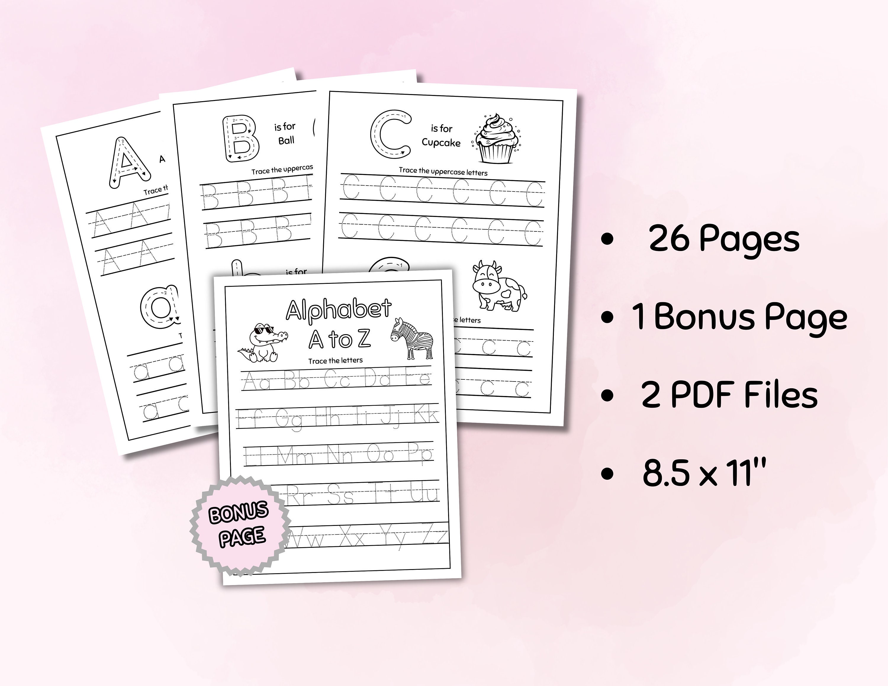 Alphabet Tracing Worksheets | Printable A-Z | ABC Worksheets | Tracing ...