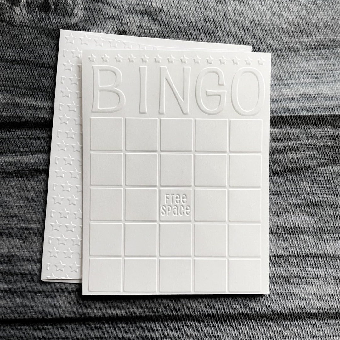 Bingo Card Sets, Embossed Bingo Note Cards, Blank White Bingo Cards ...