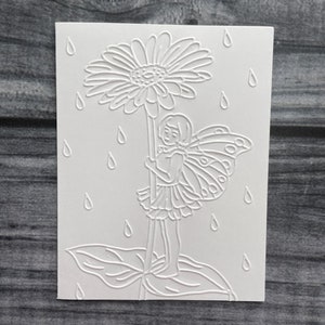 Fairy Themed Cards, Set of 6, White Embossed Cards, Blank Fairy Note ...