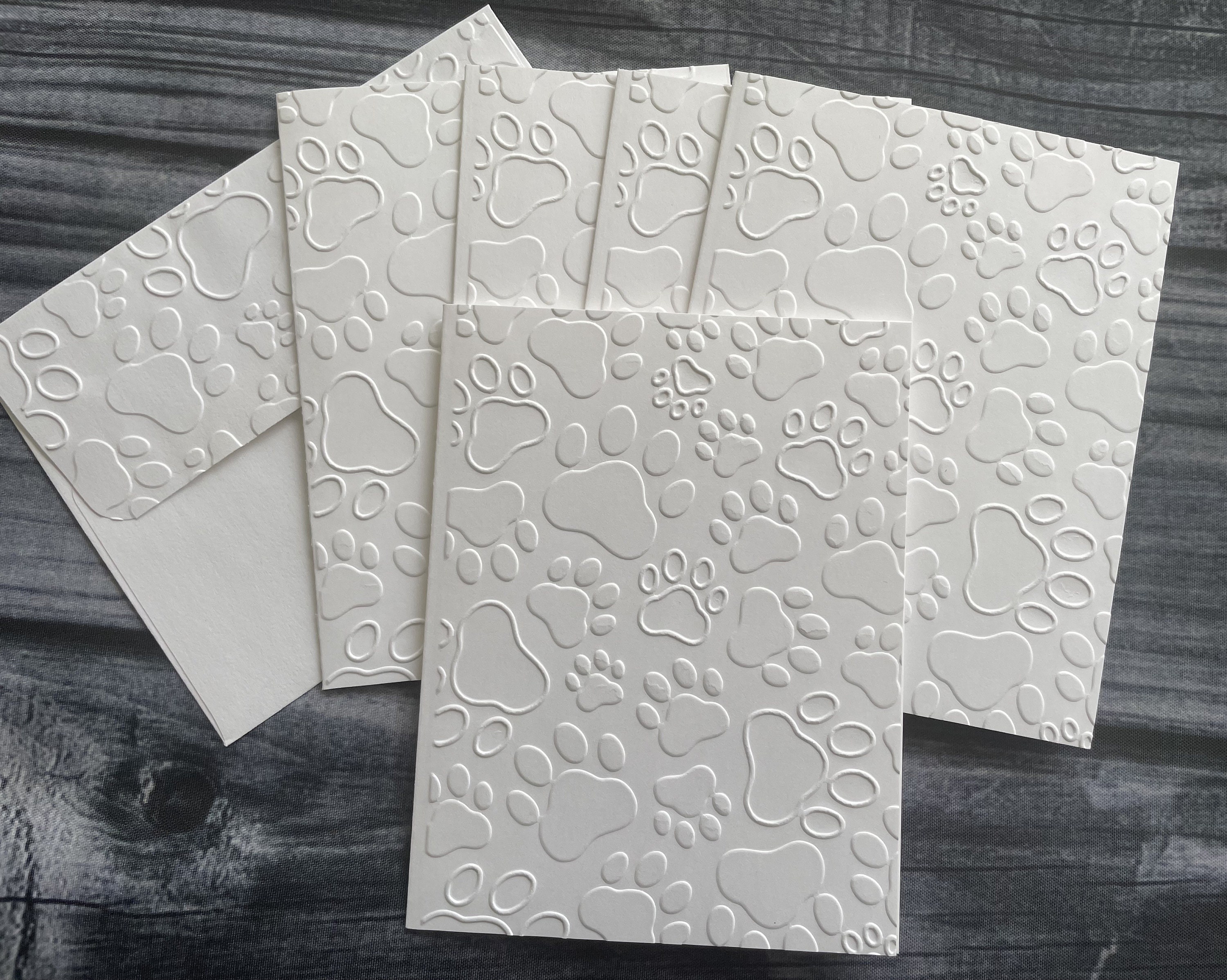 Paw Print Cards, Dog Note Cards, Embossed Note Cards, Veterinary Thank ...