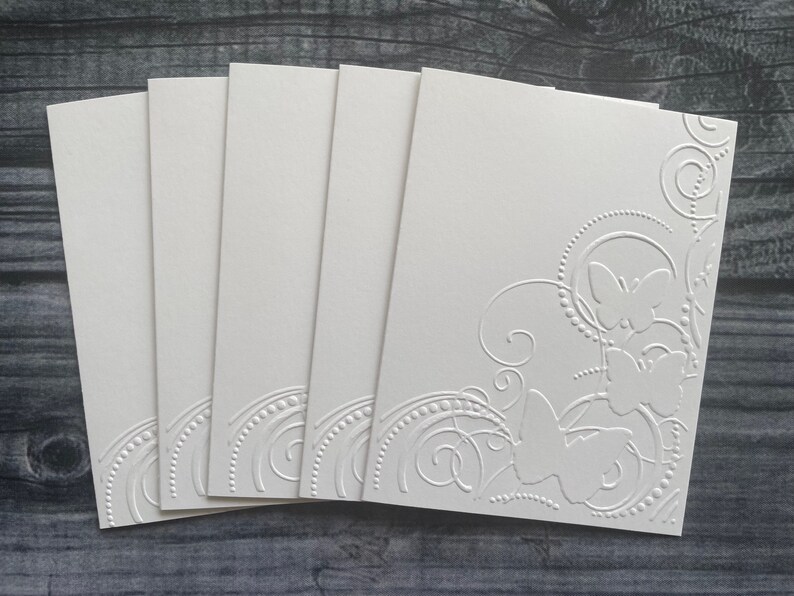 Butterfly Cards, 5 Set, Corner Butterfly Swirl, Blank Note Cards ...